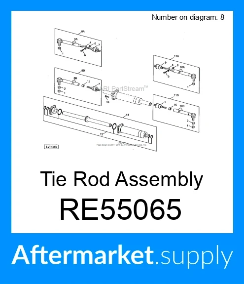 RE55065 - Tie Rod Assembly fits JOHN DEERE | Price: $123.75 to $156.99