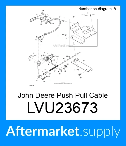 LVU23673 - John Deere Push Pull Cable fits JOHN DEERE | Price: $23.48