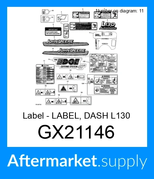 GX21146 - Label fits JOHN DEERE