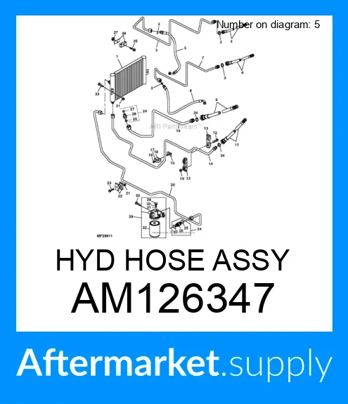 AM126347 - HYD HOSE ASSY fits JOHN DEERE