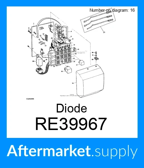 re39967 - Diode fits JOHN DEERE