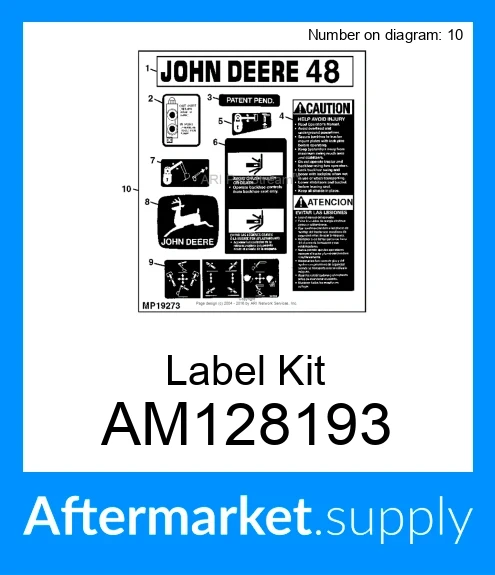 AM128193 - Label Kit fits JOHN DEERE