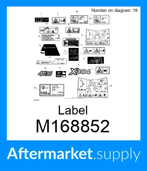 m168852 - Label fits JOHN DEERE | Price: $39.95