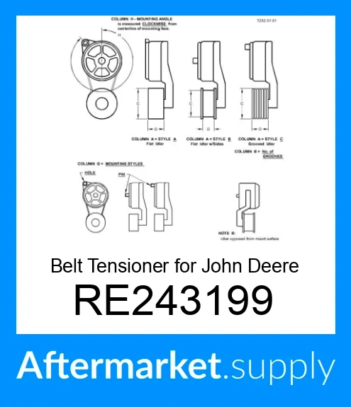 RE243199 - Belt Tensioner for John Deere Tractor and Combine, (AN372268 ...