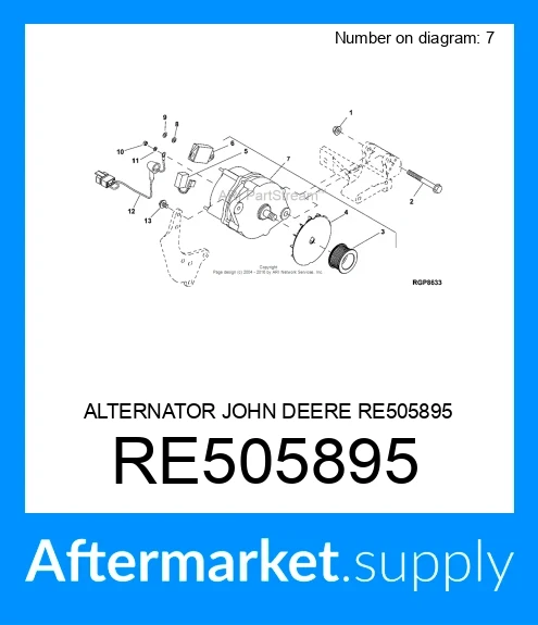 RE505895 - ALTERNATOR (RE506196, RE64294, RE64291, RE524407) fits JOHN ...