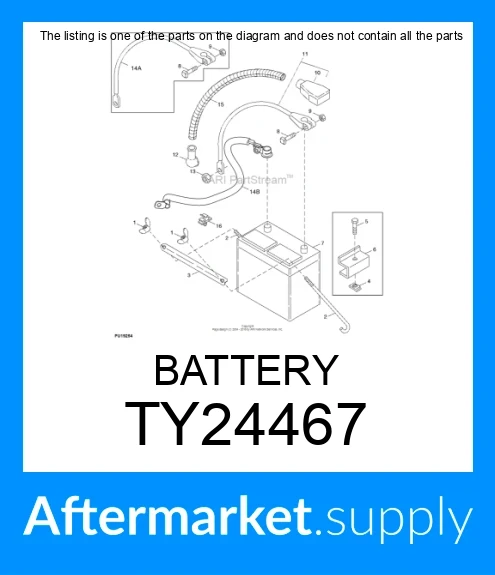 TY24467 - BATTERY fits JOHN DEERE