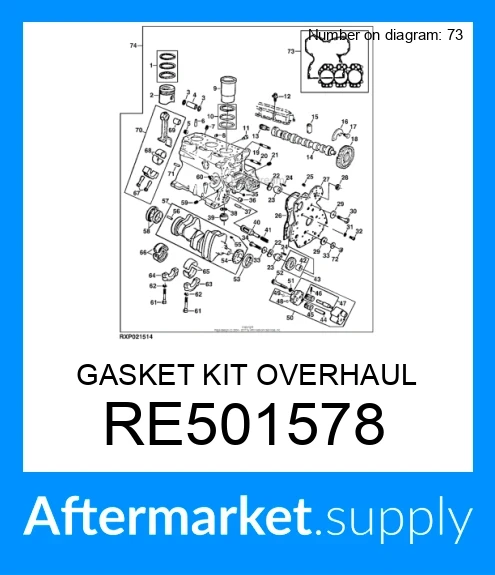 RE501578 - GASKET KIT OVERHAUL (RE527026, RE38853, NRE38853, NRE501454 ...