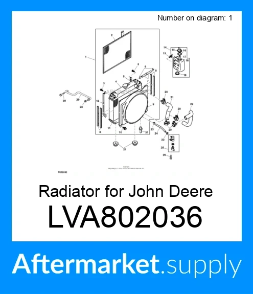 LVA802036 - Radiator for John Deere Utility Tractor, (AN272570) fits ...