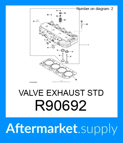 R90692 - VALVE EXHAUST STD (NR90692) fits JOHN DEERE | Price: $6.17 to ...