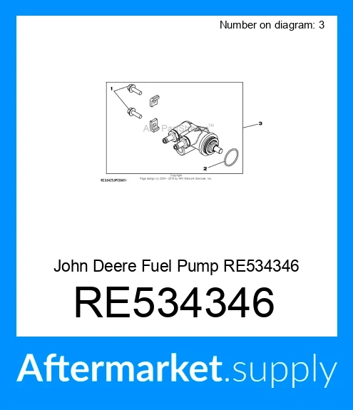 re534346 - Fuel Pump fits JOHN DEERE | Price: $165.28 to $167.28