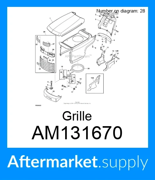 AM131670 - Grille fits JOHN DEERE | Price: $125.00 to $458.99