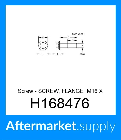 h168476 - Screw fits JOHN DEERE
