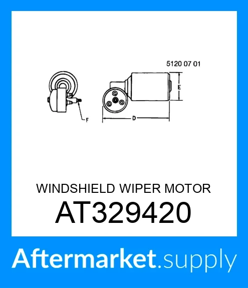AT329420 - WINDSHIELD WIPER MOTOR fits JOHN DEERE