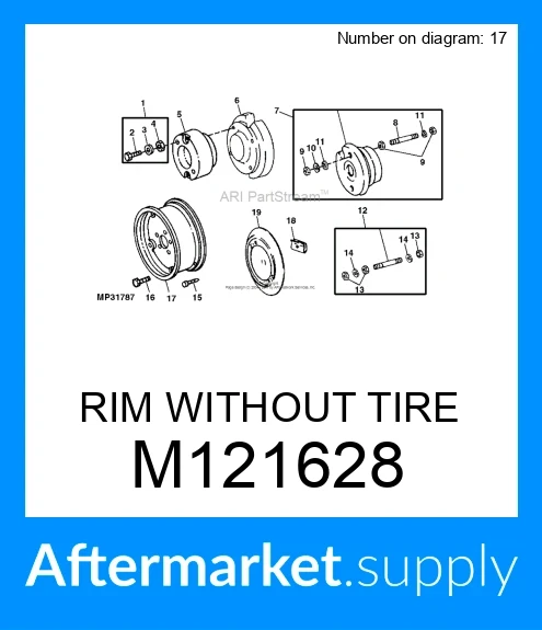 M121628 - RIM WITHOUT TIRE fits JOHN DEERE | Price: $119.99 to $599.99