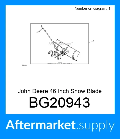 BG20943 - FRONT BLADE fits JOHN DEERE | Price: $550.00