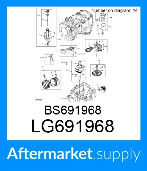 LG691968 - BS691968 (BS691968, BS691968) fits JOHN DEERE | Price: $20. ...