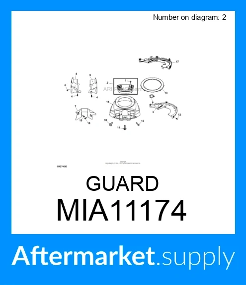 MIA11174 - GUARD fits JOHN DEERE | Price: $25.00