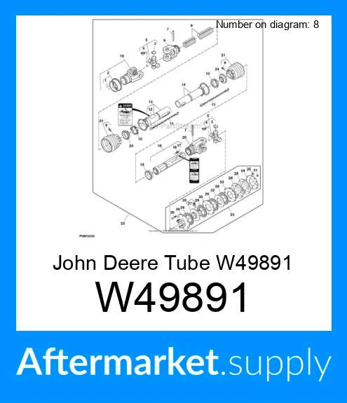 W49891 - Shaft fits JOHN DEERE