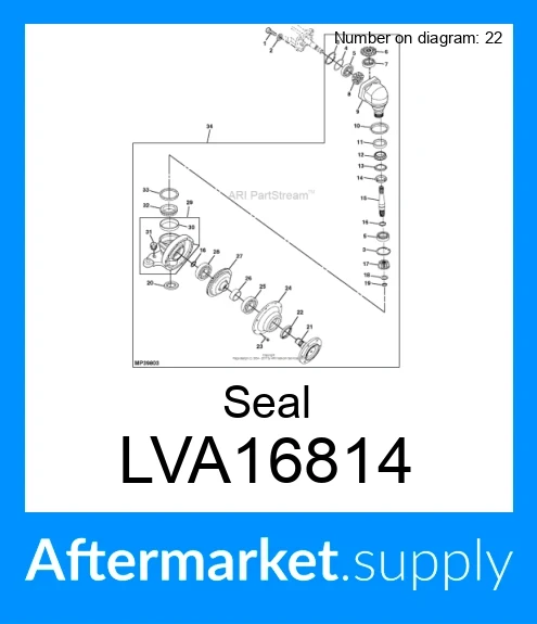 lva16814 - Seal fits JOHN DEERE | Price: $36.57 to $109.82