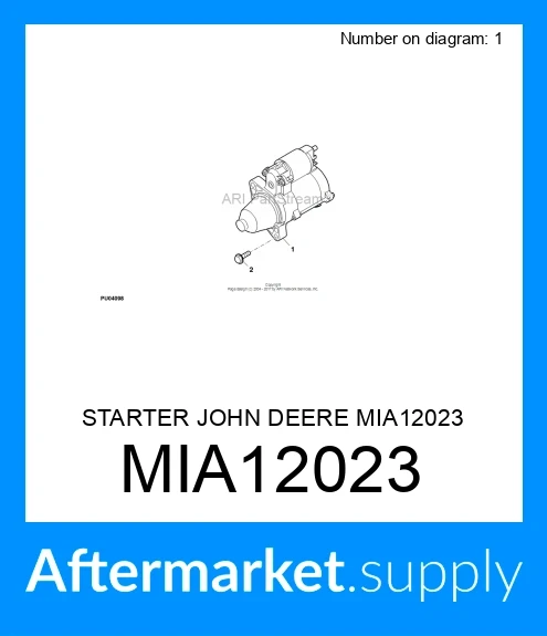 MIA12023 - STARTER fits JOHN DEERE | Price: $46.11 to $251.67