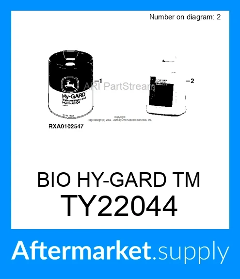 TY22044 - BIO HY-GARD TM fits JOHN DEERE