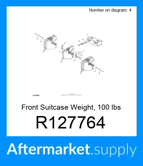R127764 - Front Suitcase Weight, 100 lbs fits JOHN DEERE | Price: $115. ...