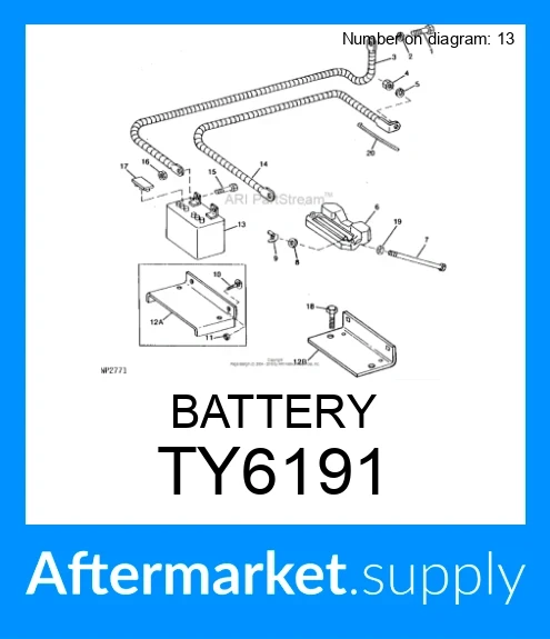 TY6191 - BATTERY fits JOHN DEERE