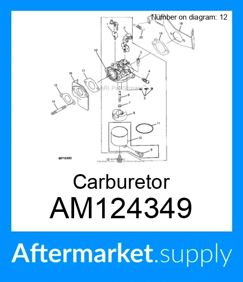 AM124349 - Carburetor fits JOHN DEERE