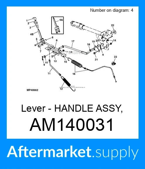 AM140031 - Lever - HANDLE ASSY, DIFFERENTIAL LOCK fits JOHN DEERE ...