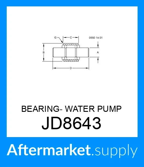 JD8643 - BEARING- WATER PUMP (NJD8643) fits JOHN DEERE | Price: $30.00 ...