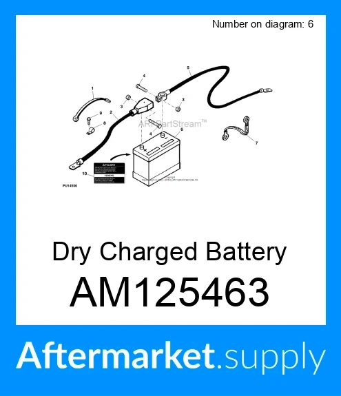 am125463 - Dry Charged Battery fits JOHN DEERE