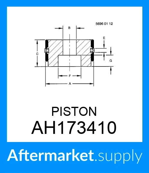 AH173410 - Piston - PISTON, UNITIZED, 80 X 50 X 30 fits JOHN DEERE ...
