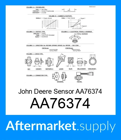 aa76374 - Sensor fits JOHN DEERE | Price: $57.95