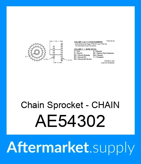 AE54302 - Chain Sprocket - CHAIN SPROCKET, DRIVE WELDED (HTAE54302 ...