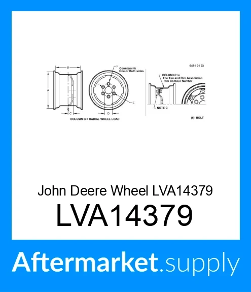 lva14379 - Rim fits JOHN DEERE
