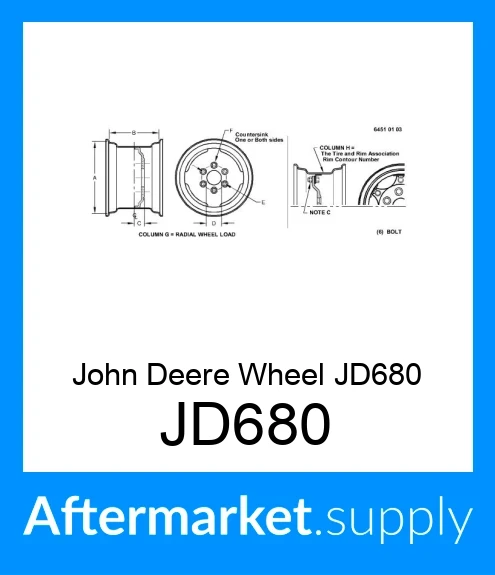 jd680 - Wheel fits JOHN DEERE | Price: $43.32
