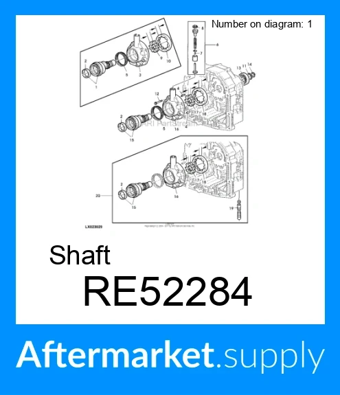 RE52284 - Shaft Not Available (RE162140, AT390072) fits JOHN DEERE
