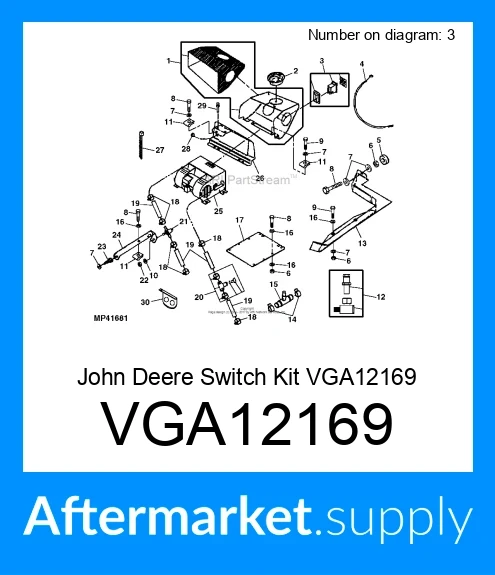VGA12169 - Switch Kit - SWITCH KIT, KIT, SWITCH HEATER fits JOHN DEERE ...