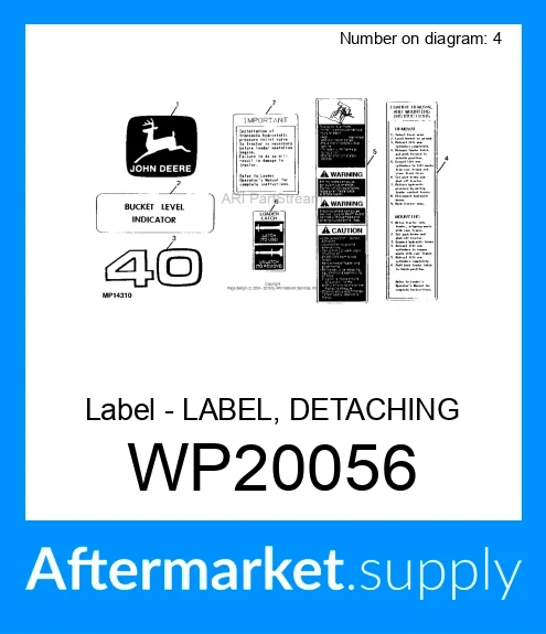 WP20056 - Label fits JOHN DEERE