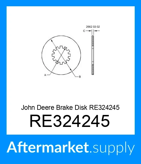 re324245 - Brake Disk fits JOHN DEERE | Price: $146.69 to $187.05
