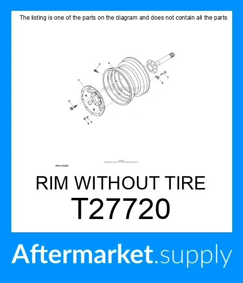 T27720 - RIM WITHOUT TIRE fits JOHN DEERE