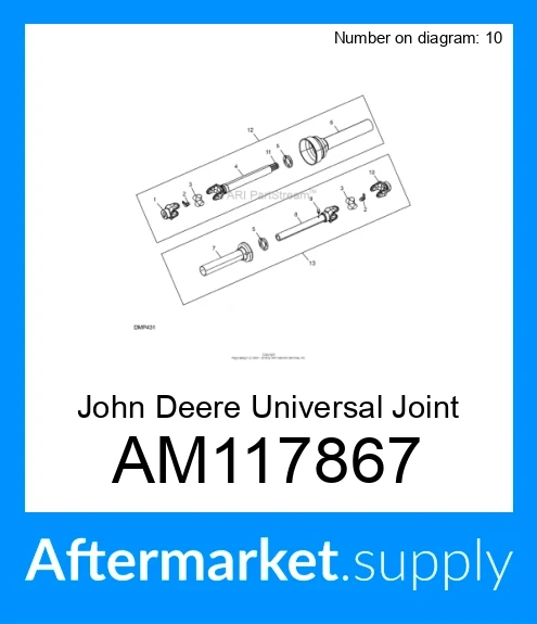 AM117867 - Universal Joint Yoke - YOKE & SPRING LOCK ASSEMBLY fits JOHN ...