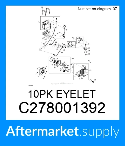 C278001392 - 10PK EYELET fits JOHN DEERE | Price: $0.91