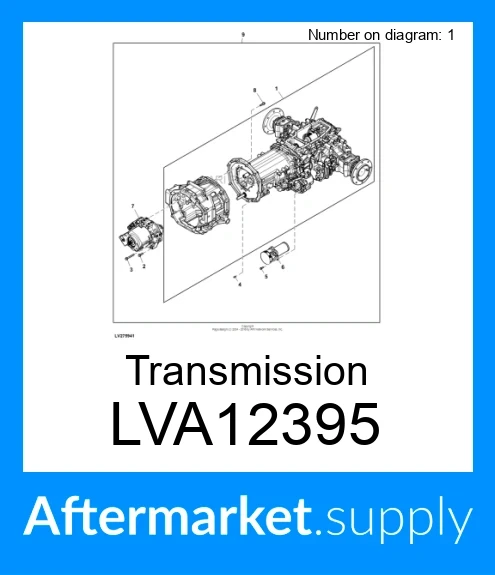 LVA12395 - Transmission fits JOHN DEERE