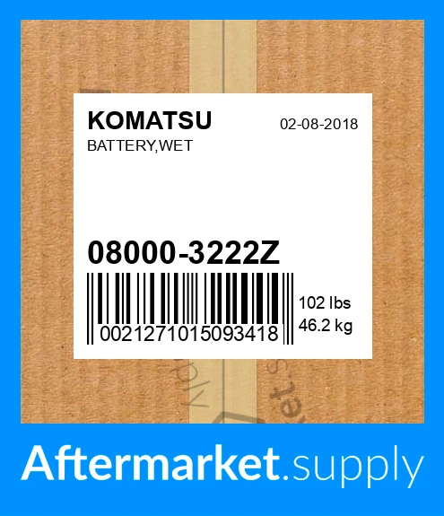 08000-3222Z - BATTERY,WET fits KOMATSU