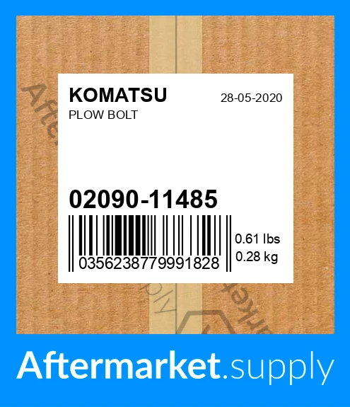 02090-11485 - PLOW BOLT fits KOMATSU | Price: $1.77 to $45.49