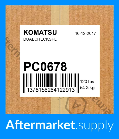 PC0678 - DUALCHECKSPL fits KOMATSU | Price: $21,614.00