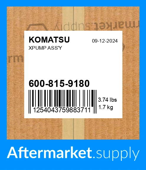 600-815-9180 - XPUMP ASS'Y fits KOMATSU | Price: $1,539.00