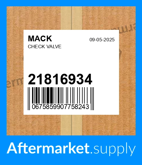 21816934 - CHECK VALVE fits MACK | Price: $33.03