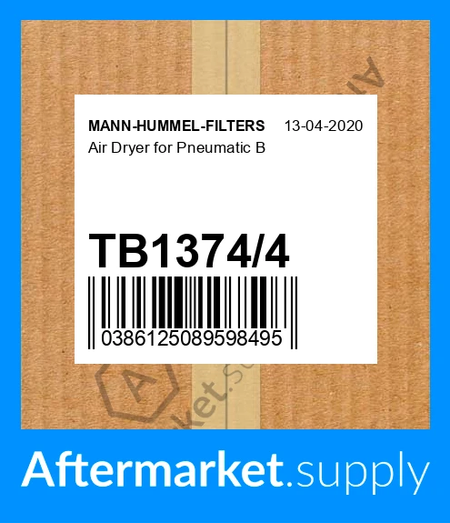 TB1374/4 - Air Dryer for Pneumatic B fits MANN-HUMMEL-FILTERS